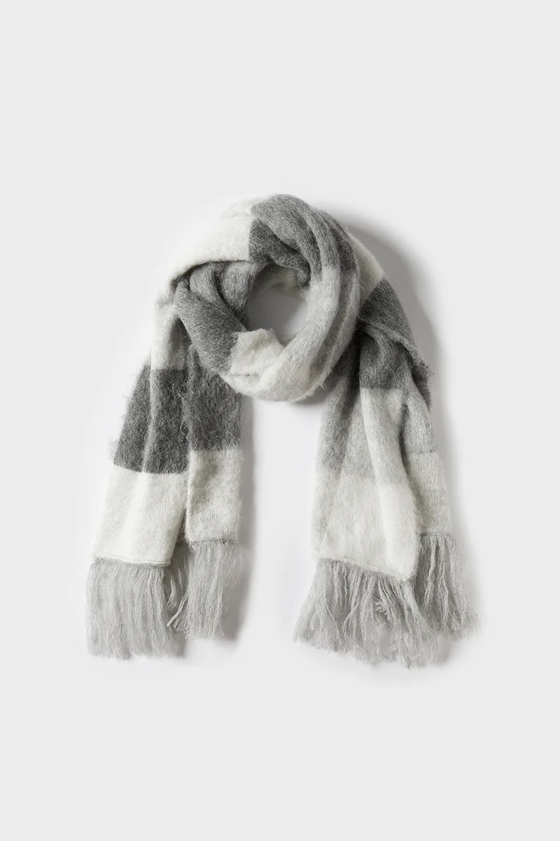 ELKA COLLECTIVE - NIELSON SCARF GREY CHECK
