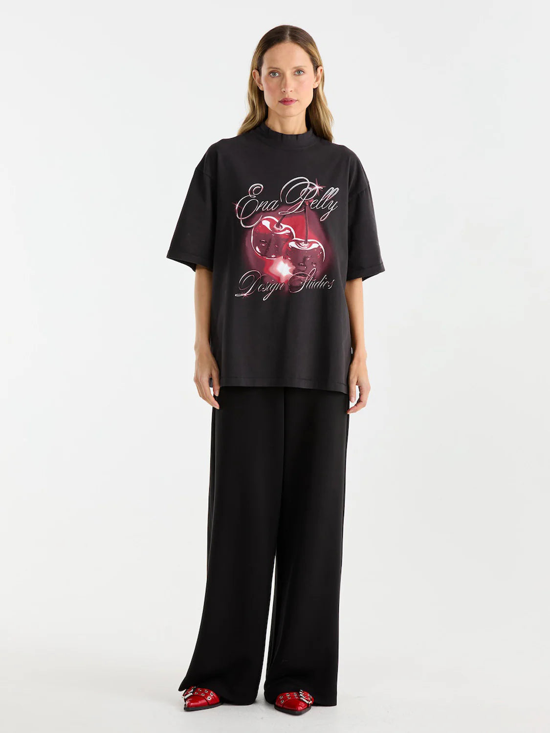 ENA PELLY - CHROME CHERRY TEE (VINTAGE BLACK)