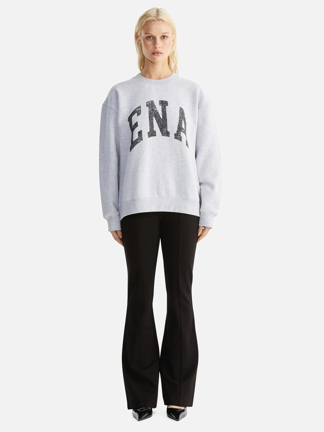 ENA PELLY - LILLY OVERSIZED SWEATER COLLEGIATE (GREY MARLE)