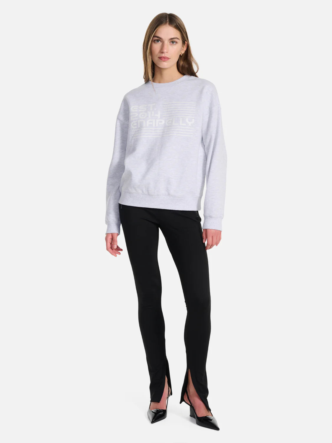 ENA PELLY - Quinn Pelly Relaxed Sweater (White Marle)