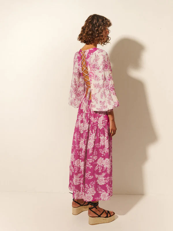 KIVARI - Maeve Maxi Dress (Magenta Floral)