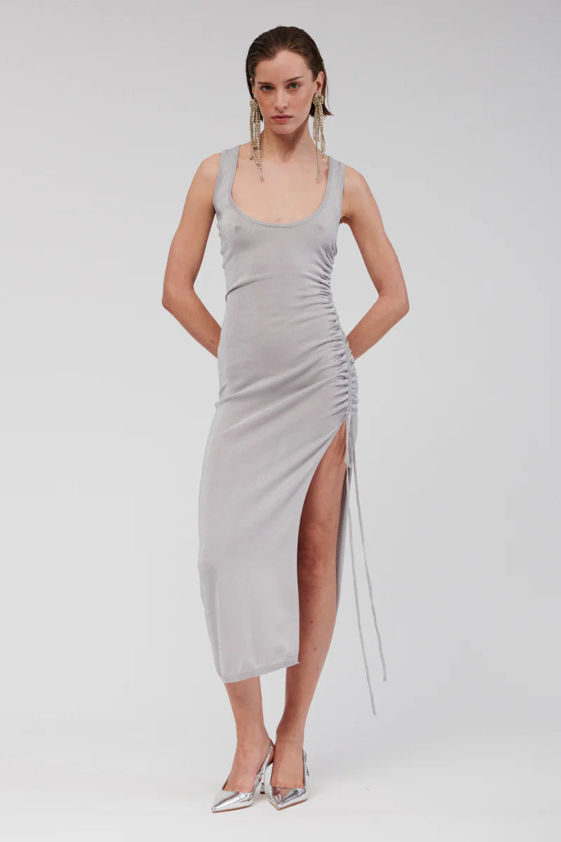 SUBOO - IBIZA SCOOP NECK MAXI DRESS (SILVER)